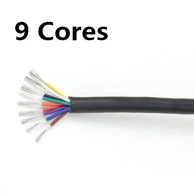 UL2464 кабель управления сигналом 2-10 жил черный/белый 28AWG, 9 Cores, 1 Meter x Black