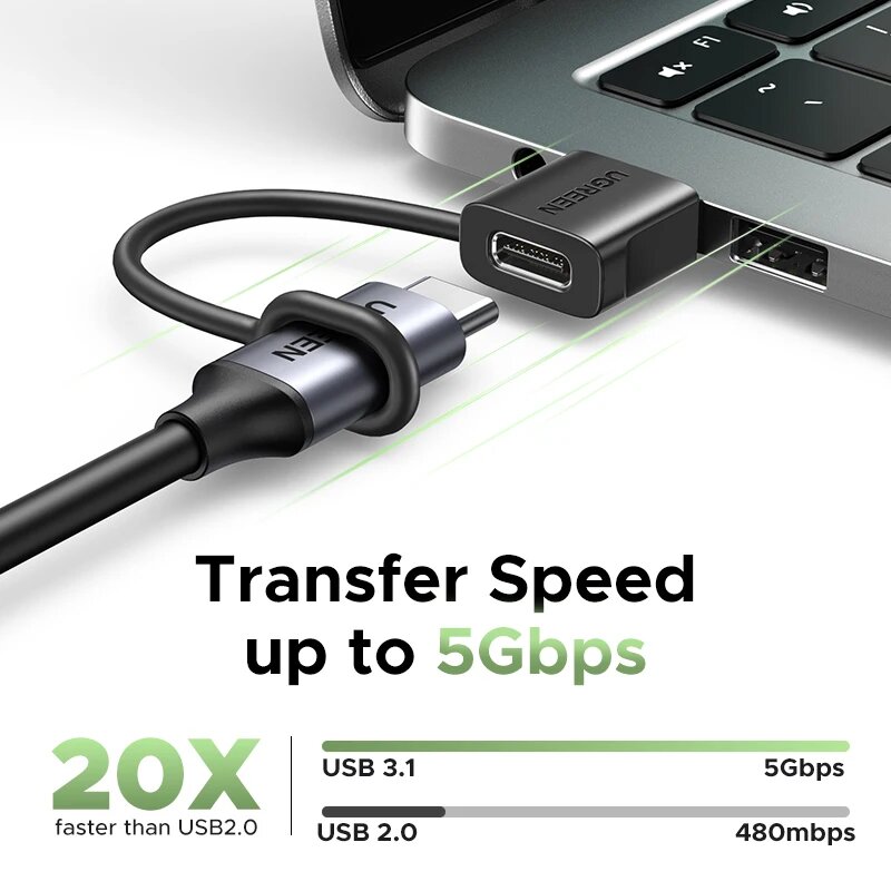 UGREEN USB-C - USB-A адаптер 2шт — фото 1