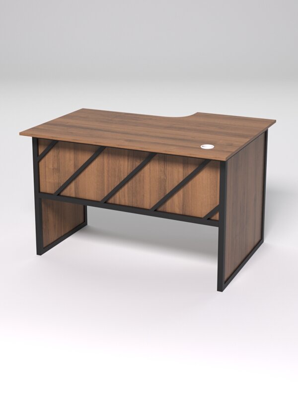 Стол эргономичный офисный СЭ-15 (левосторонний) "стронг" в стиле лофт декор №2, Орех