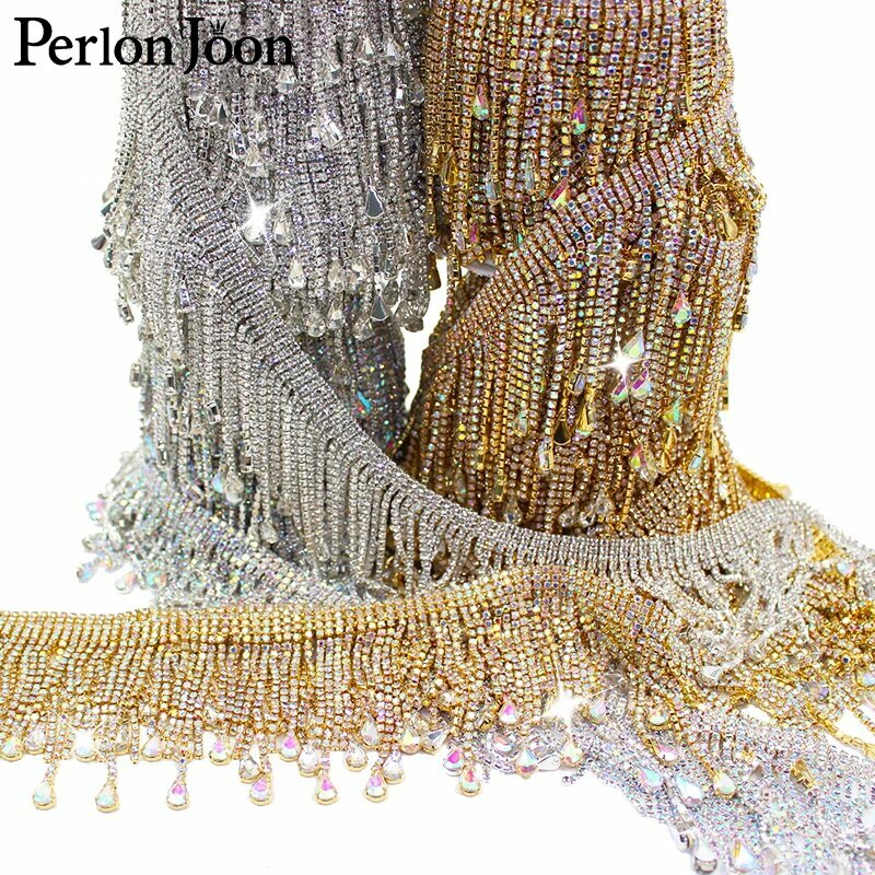 Стразы Perlon Joon, 2 ярда, AB-Gold — фото 1