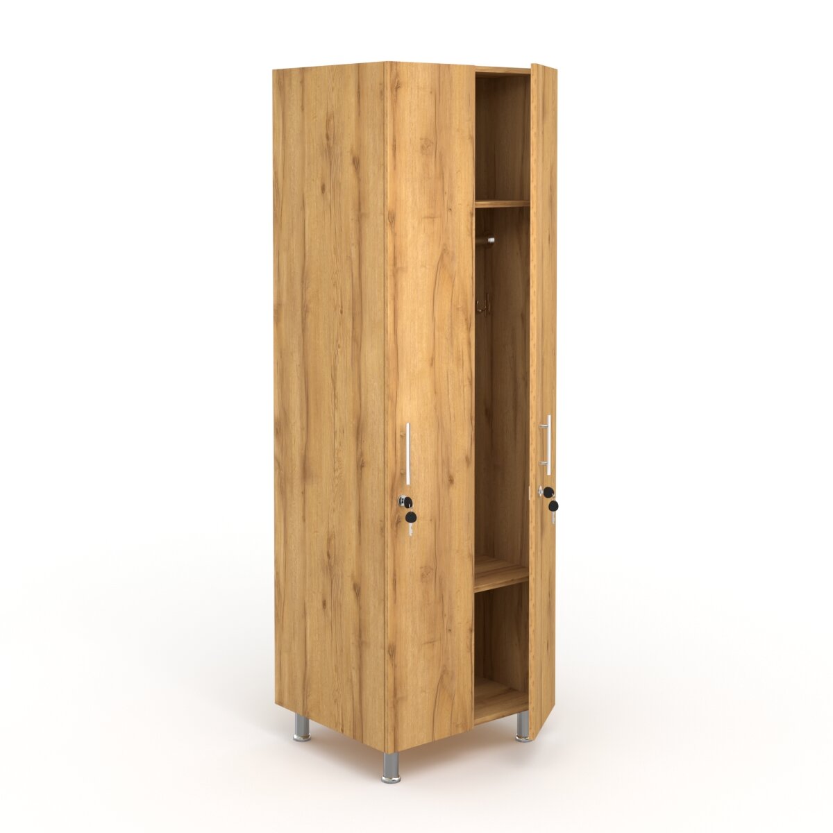 Шкаф для раздевалок 2х-секционный, Дуб Золотистый. Производитель товара - компания Westcom.