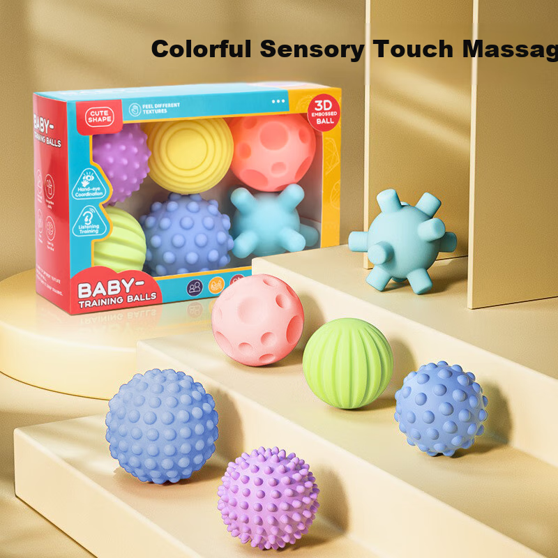 SWEET WAVES Touch Ball Baby Sensory Ball Newborn Massage Ball Hand Grasping Ball Grip Sensory Training Chewable Toy