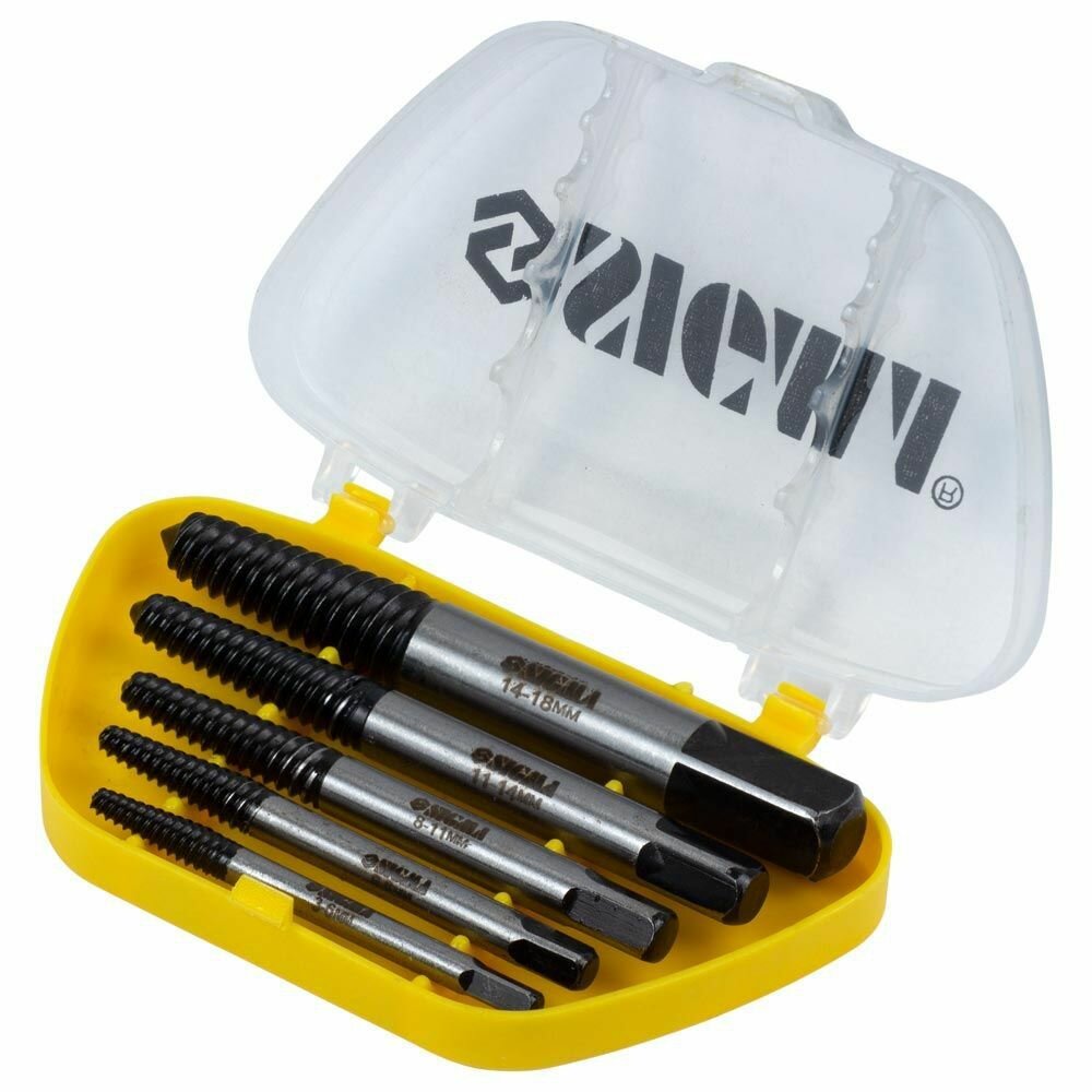 Набор экстракторов 5шт. 3.0-18.0мм для выкручивания сорванных крепежных элементов SIGMA