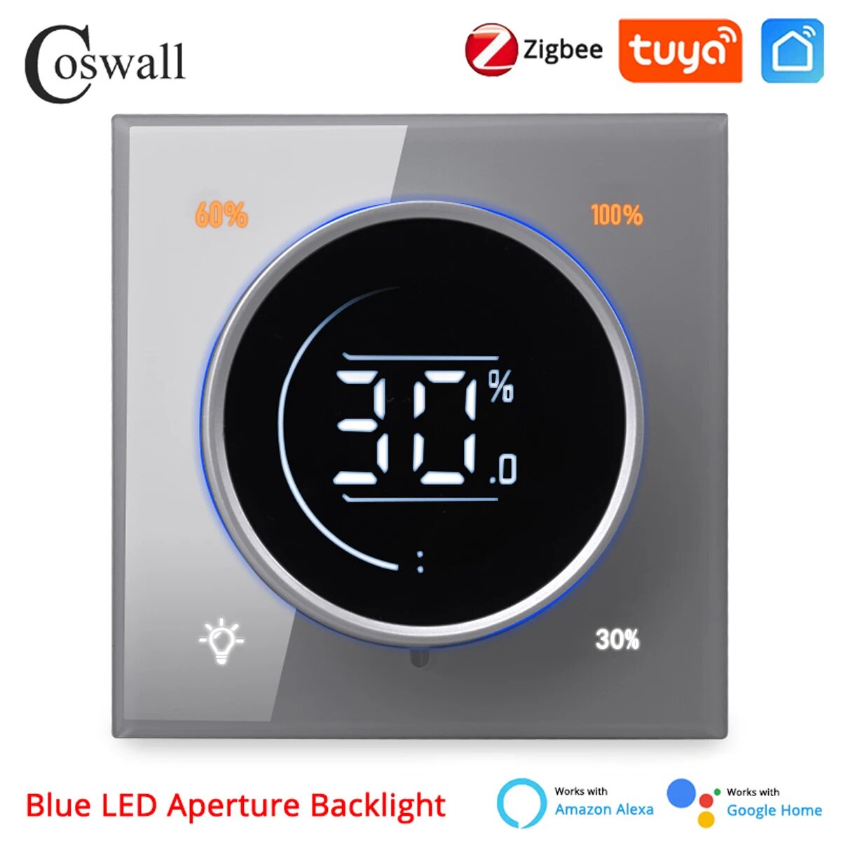 Coswall бесконечный диммер-регулятор Zigbee 3.0 Grey