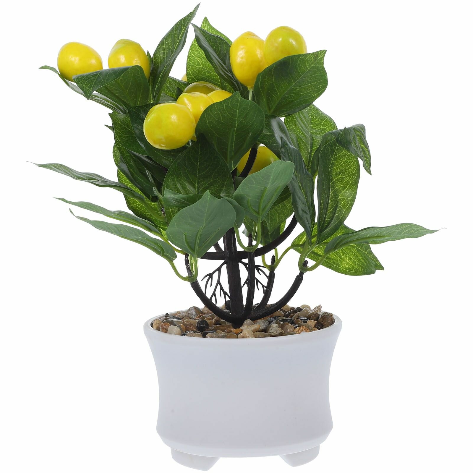 Искусственная Мини Комнатная Экспозиция Лимона Без Ухода Для Интерьера 10x10x25cm