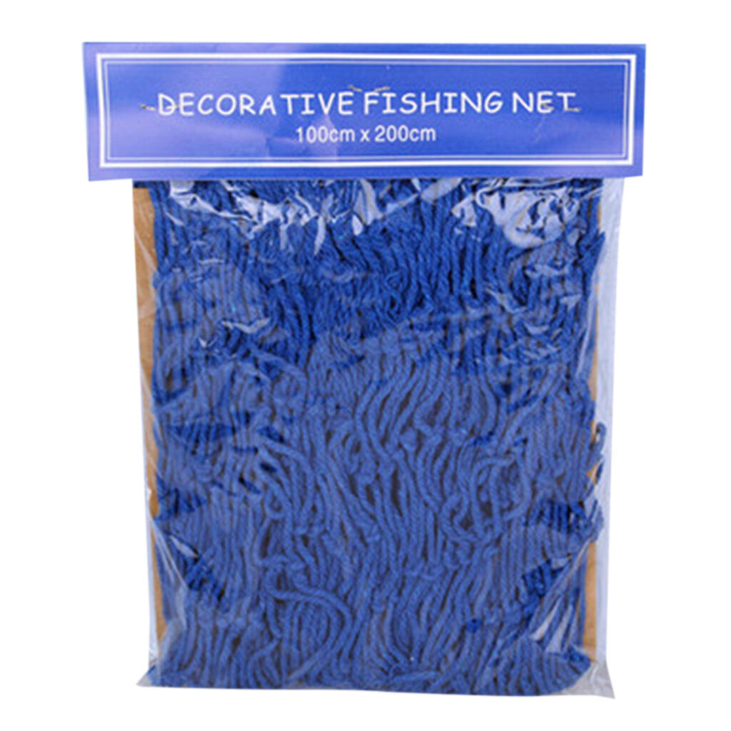 Средиземноморская рыболовная сеть с мягким декором в морском стиле, ручной работы плавающей раковиной-100 * 200 см синего цвета
