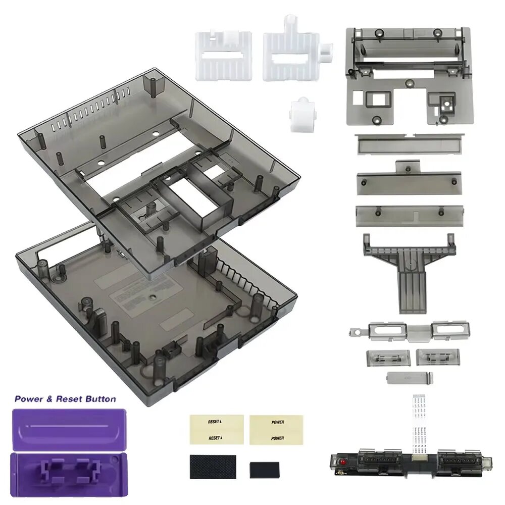 Прозрачный корпус SNES translucent black для Super Nintendo