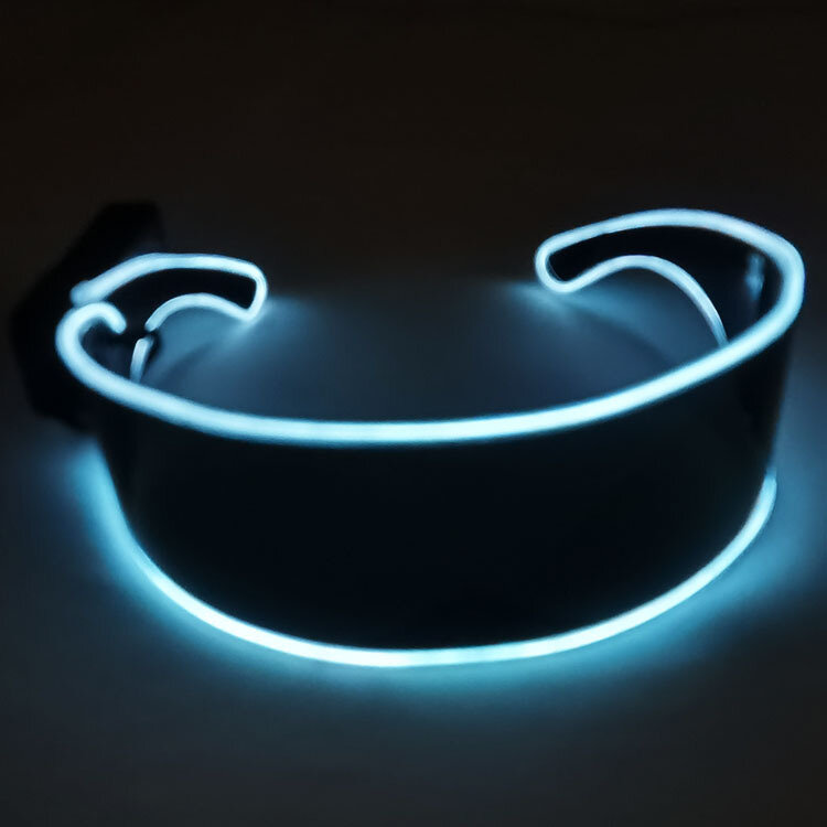 Диско-очки, светящиеся LED, киберпанк солнцезащитные очки, футуристические технологические очки для мужчин и женщин, трендовые и стильные для баров и ночных клубов