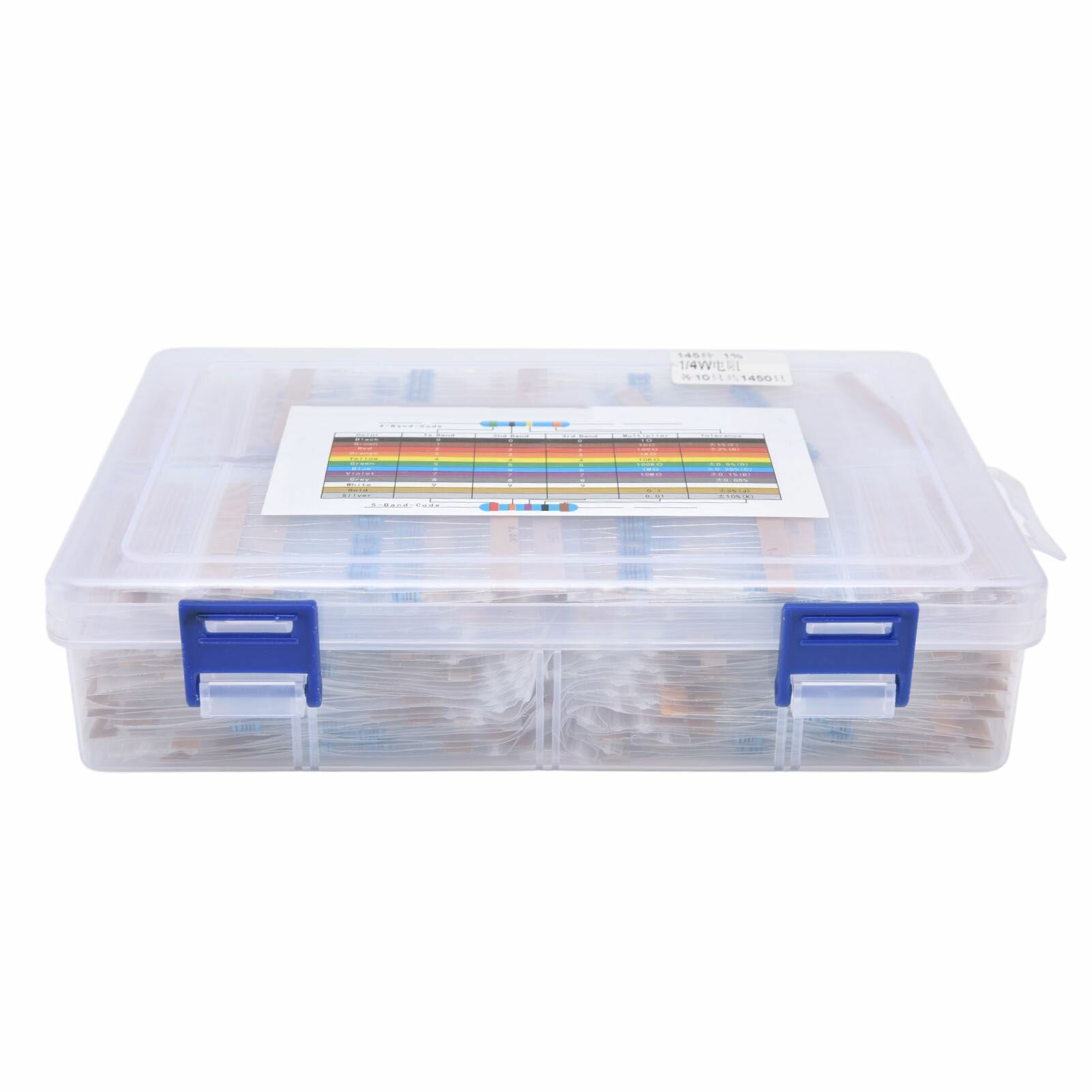 Набор металлопленочных резисторов 1450 шт. 145 значений 1 1M 1/4W для DIY экспериментов