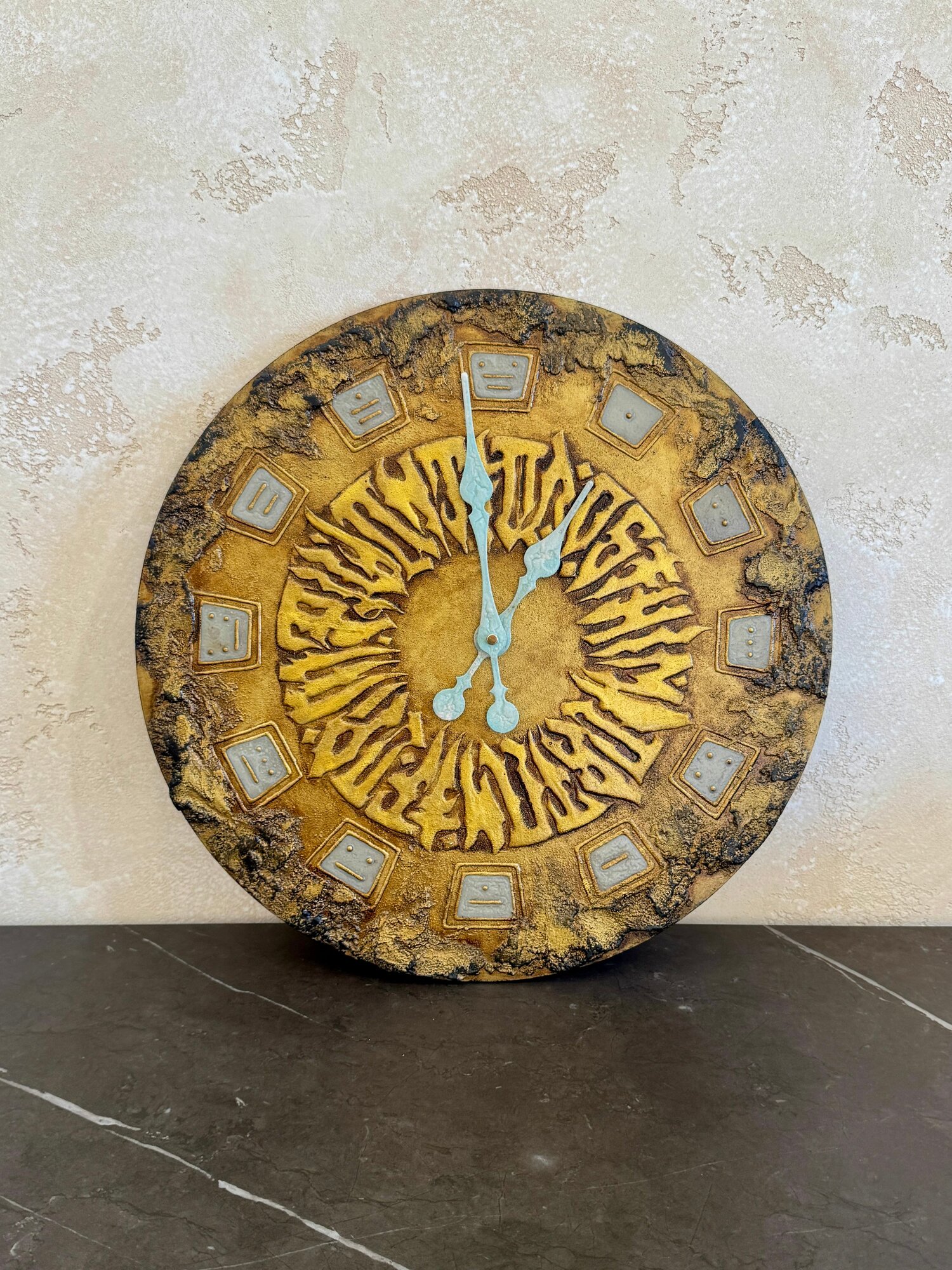 Большие настенные часы ручной работы, светящиеся в темноте, в этническом стиле, 45 см