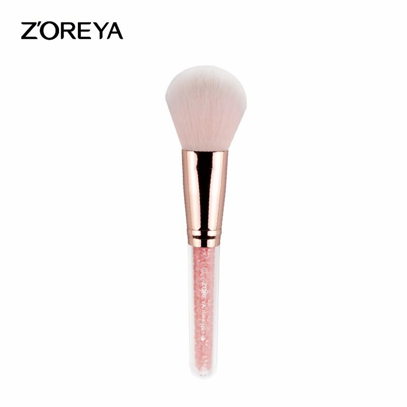 ZOREYA Розовая нейлоновая кисть для пудры с внутренним алмазным ручкой, популярный инструмент макияжа