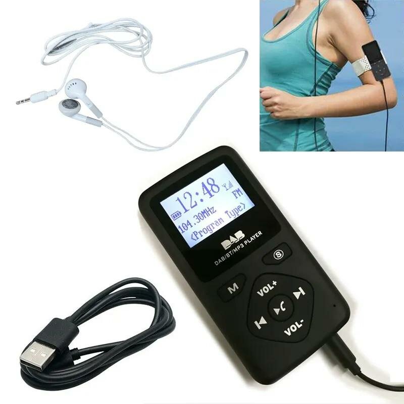 Карманный цифровой радиоприемник DAB/DAB+ и FM с Bluetooth, MP3-плеером, LCD-дисплеем, мини-радиоприемником и портативным FM-радиодинамиком с наушниками