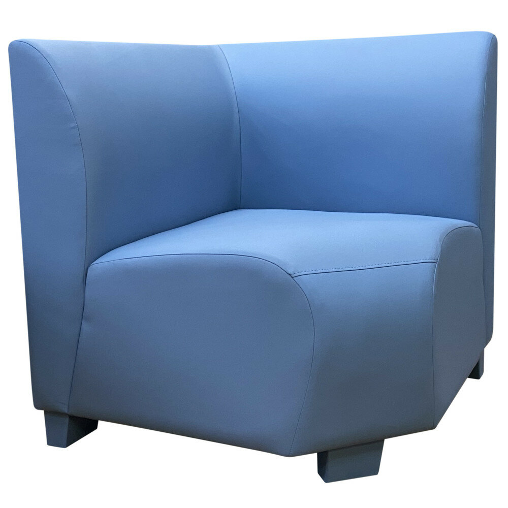 Угловая секция Gruppo 396 "Темпор", искусственная кожа, цвет голубой, 85х85х90