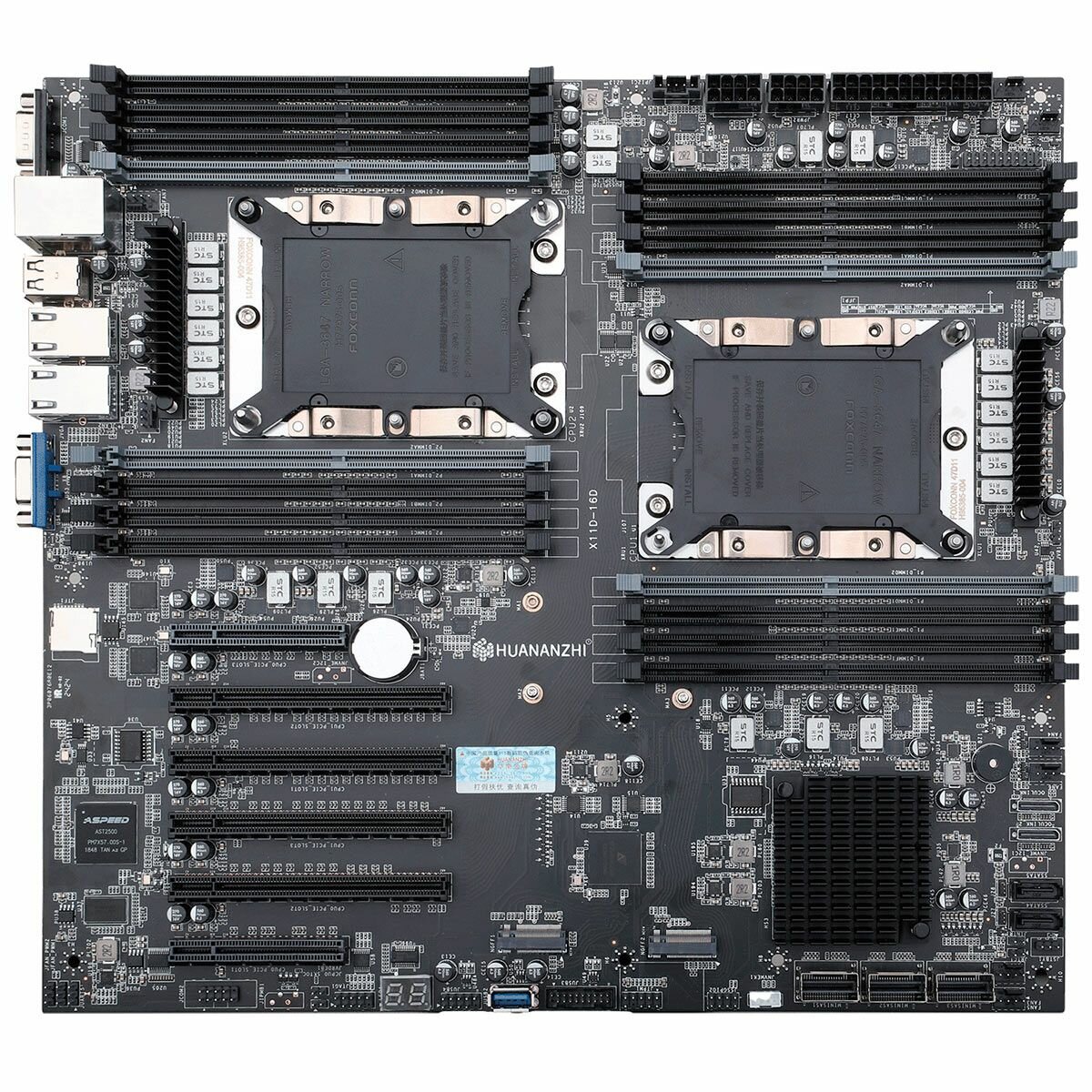 Материнская плата 2 x LGA3647 HUANANZHI X11D-16D 16 х DDR4 2933 МГц 2 x M2 Nvme VGA, E-АТХ