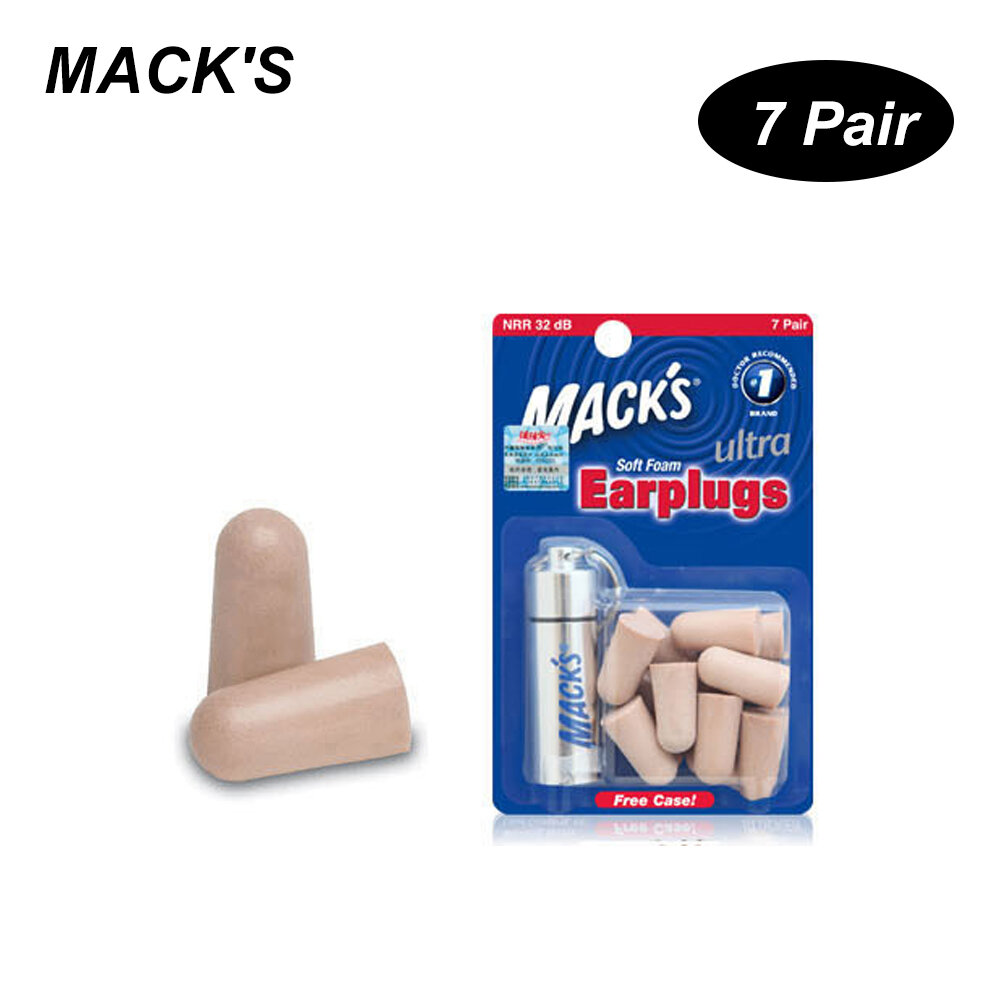 MACK'S пенные беруши, 7 пар — многоразовые и моющиеся шумоподавляющие для сна, работы, поездок и учёбы (SNR 30 дБ)