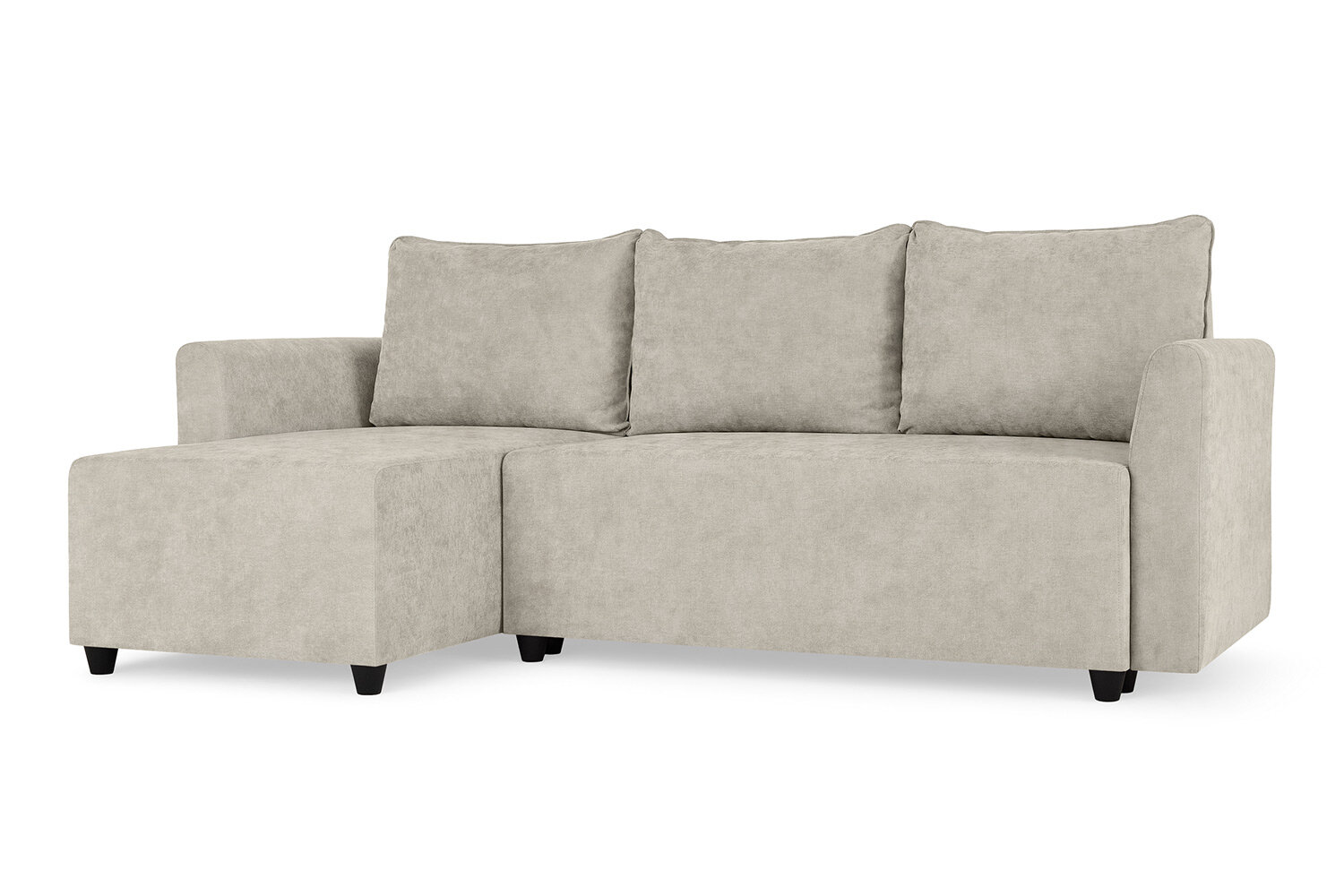 Угловой диван-кровать Сонго 228х92х140 см, универсальный угол, обивка шеннил, серо-бежевый