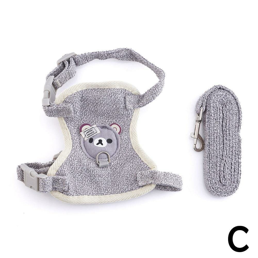 Adjustable Pet Harness Breathable Polyester Durable Safety Leash For Cats Dogs Pets E8M8