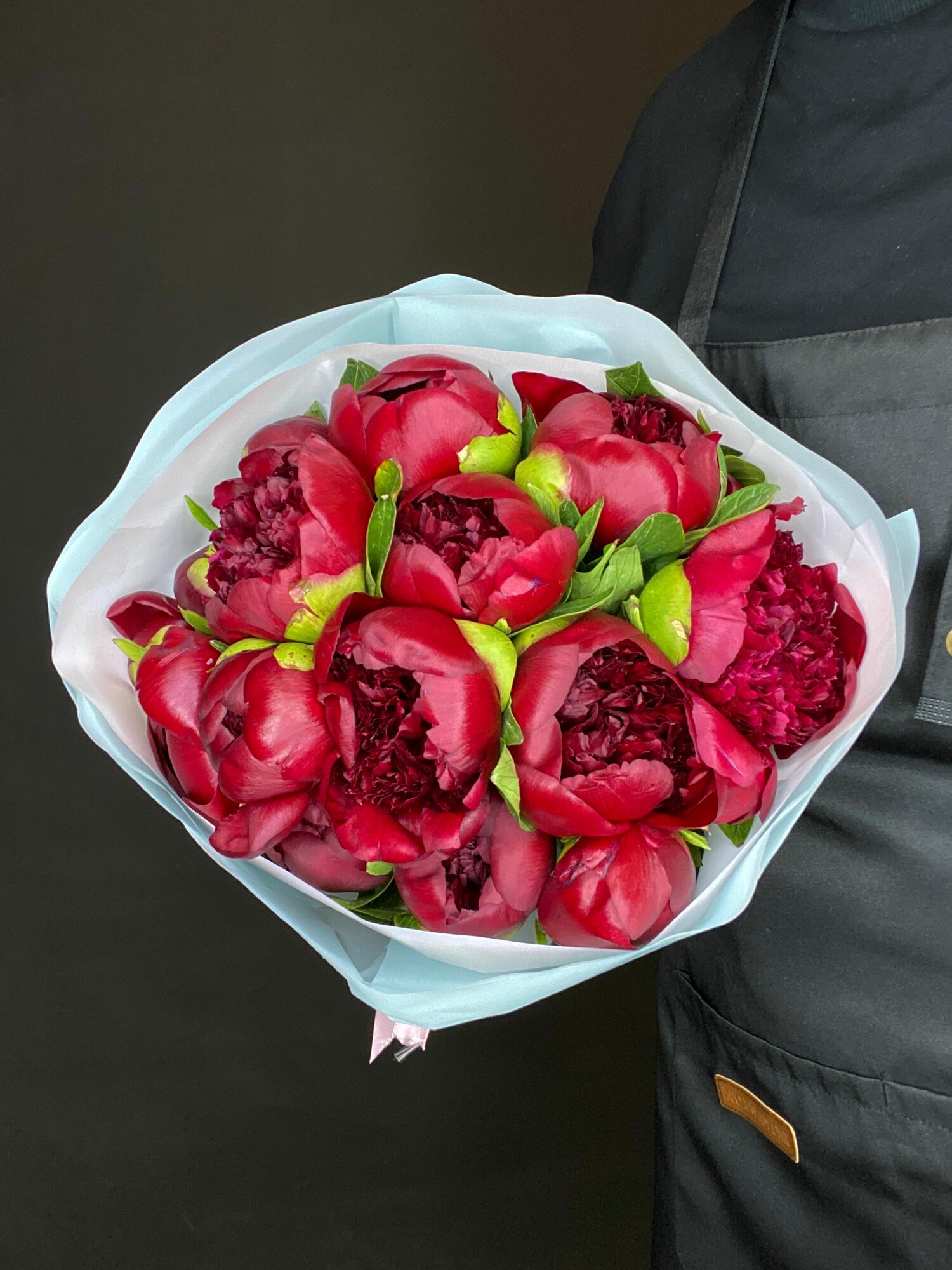 Бордовые пионы