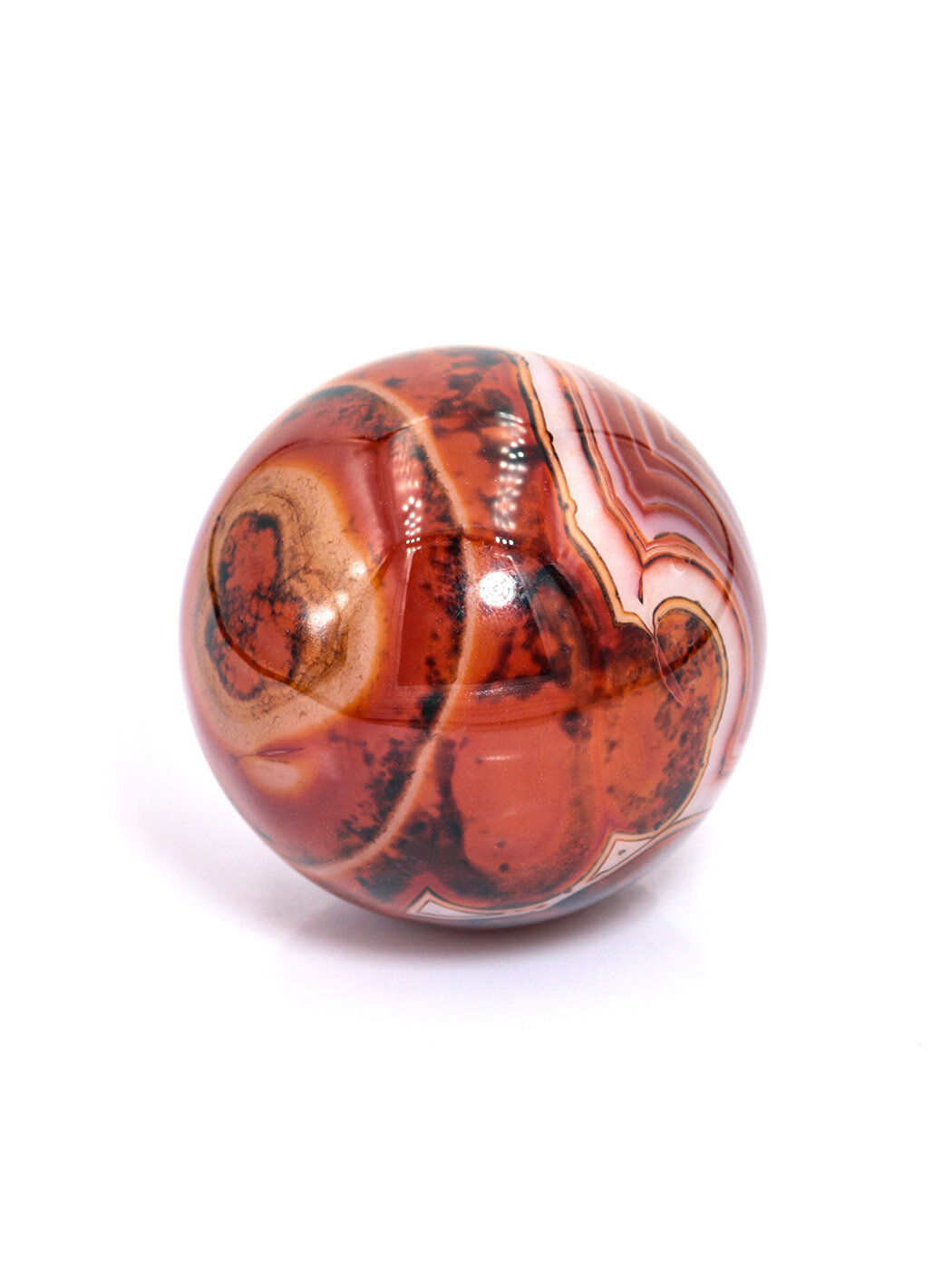 Сардоникс шар, натуральный камень/минерал (4,6-4,8 см)