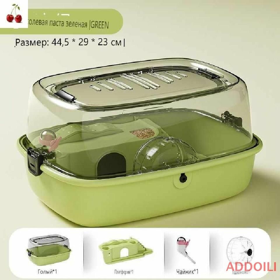 Клетка для хомяков "Роскошный домик", двухуровневая, с откидной дверцей, 45x30x25 см