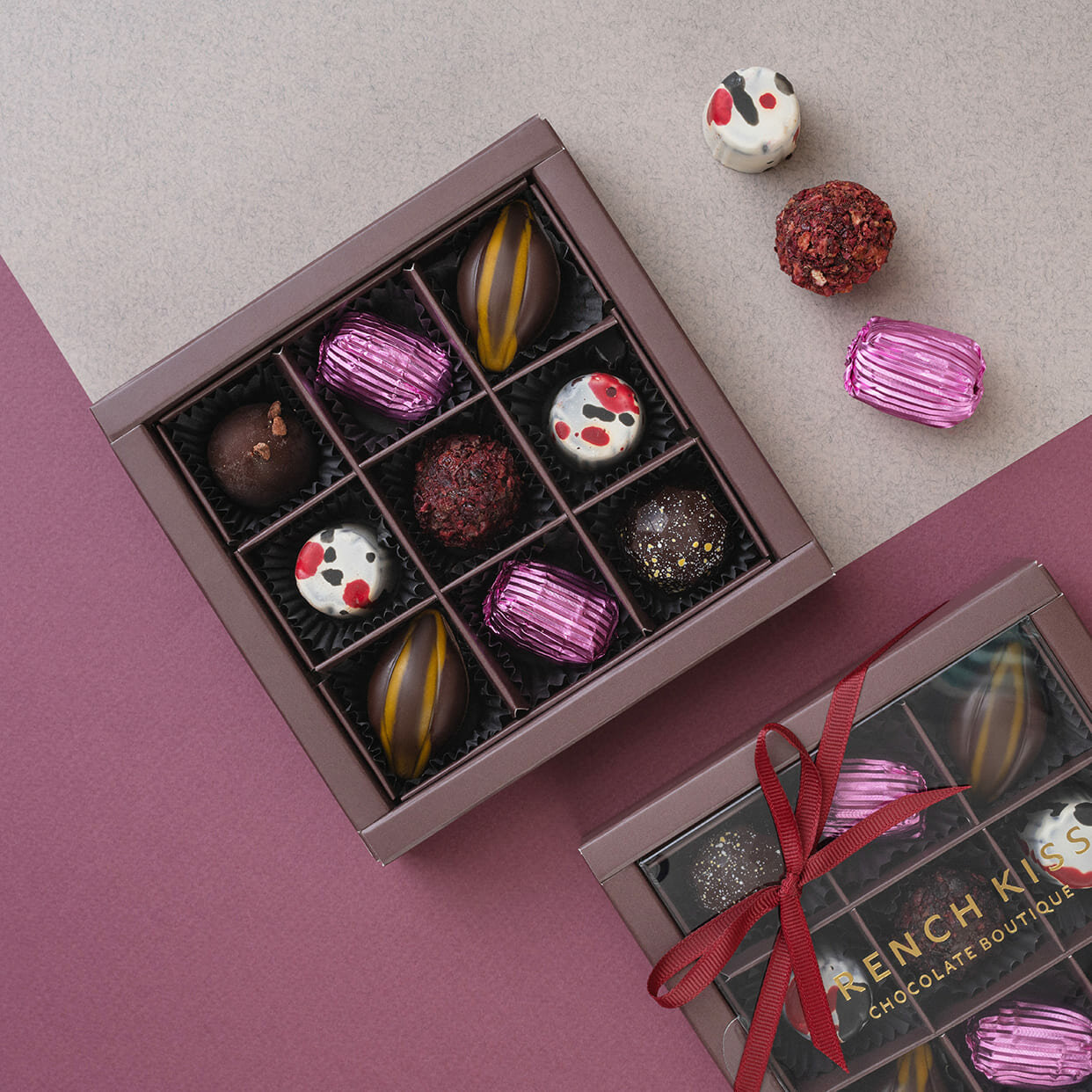 Подарочный шоколадный набор Frenchkiss, Каскад, 9 конфет ручной работы для него