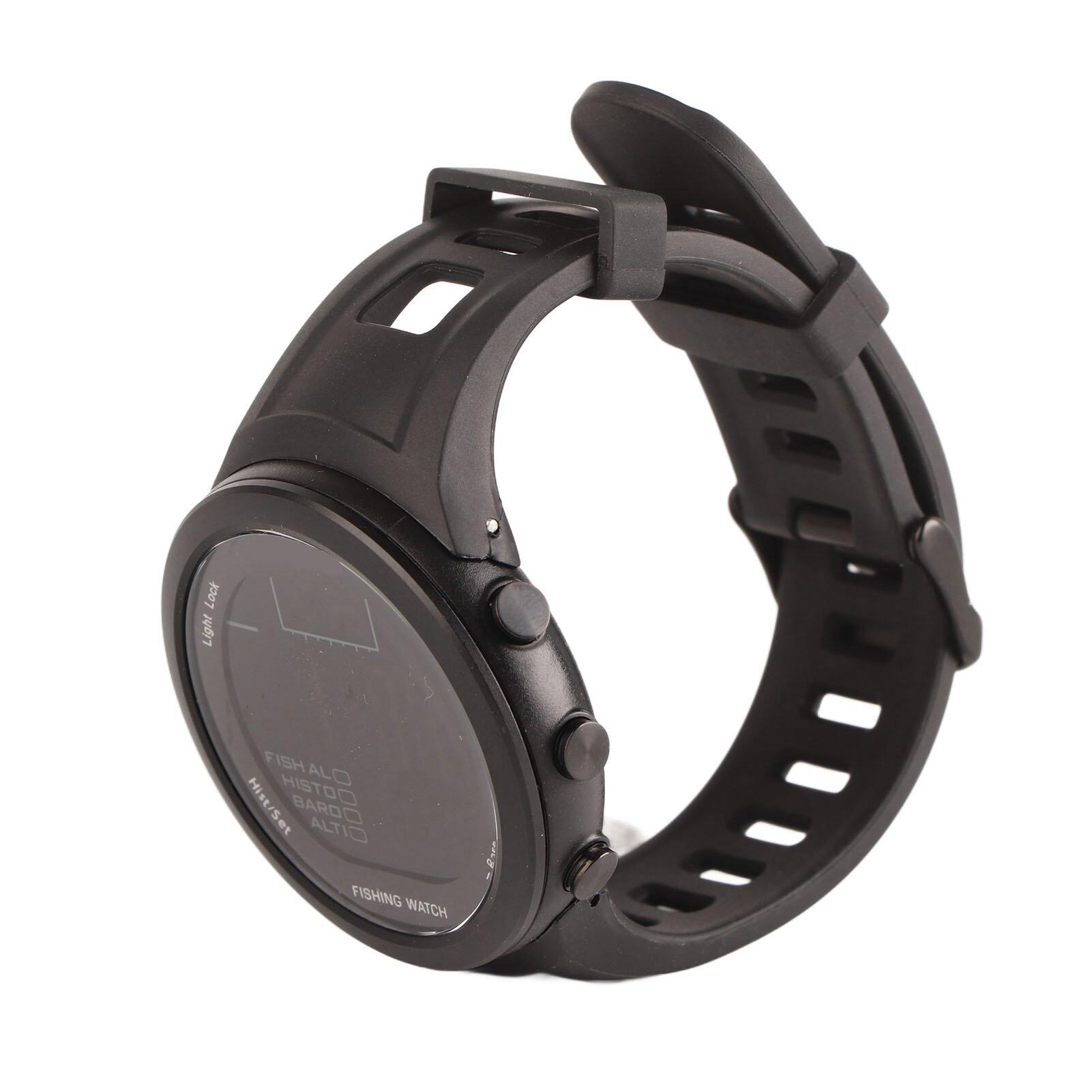 Барометр Часы Водонепроницаемые с Подсветкой Многофункциональные Альтиметр Термометр Часы для Отдыха на Природе Черного Цвета, Наручные Часы для Рыбалки