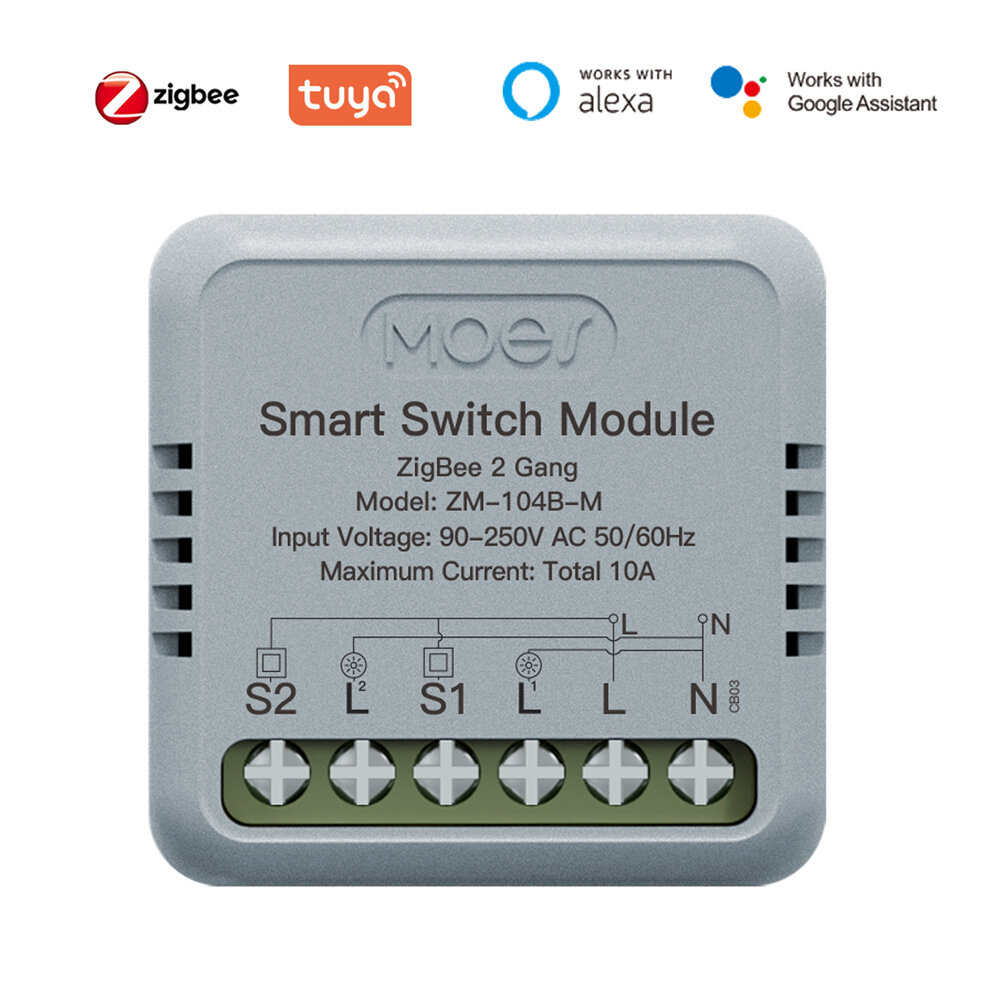 Tuya ZigBee Intelligent Switch Module Портативная Домашняя Автоматизация DIY Breaker Timing Control Голосовое Управление Совместимо с Amazon Alexa