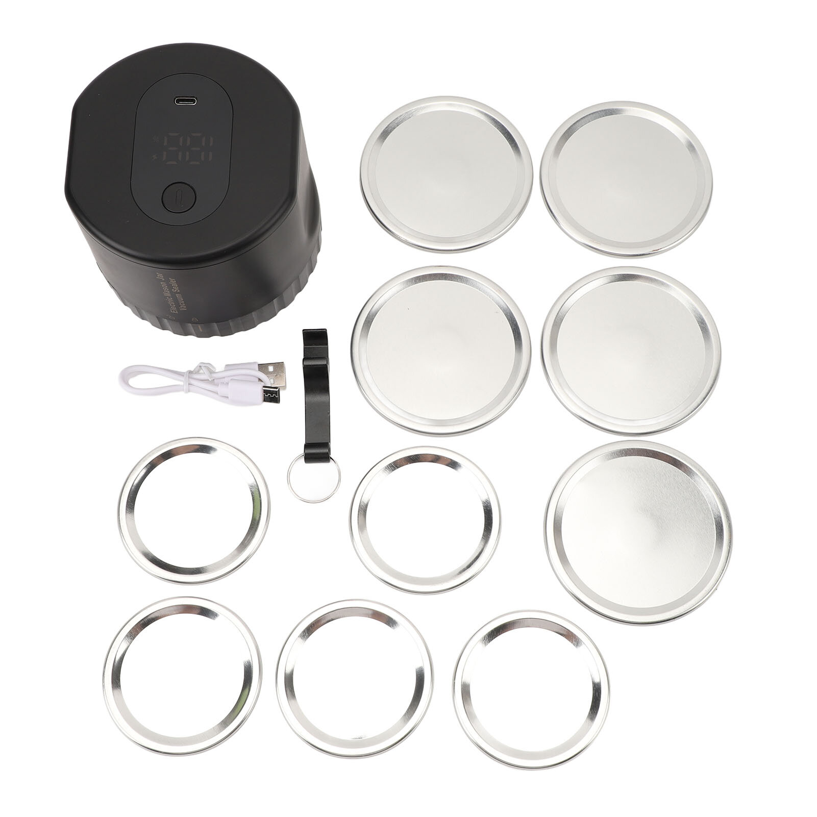 Электрический вакуумный упаковщик банок типа C с зарядкой, автоматический вакуумный упаковщик банок с 10 крышками для хранения продуктов.