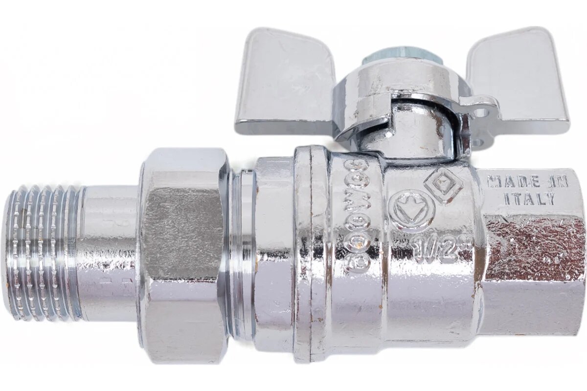 Bugatti шаровой кран арт.322C G1/2 DN15 PN64 хромированное исполнение с уплотнителями