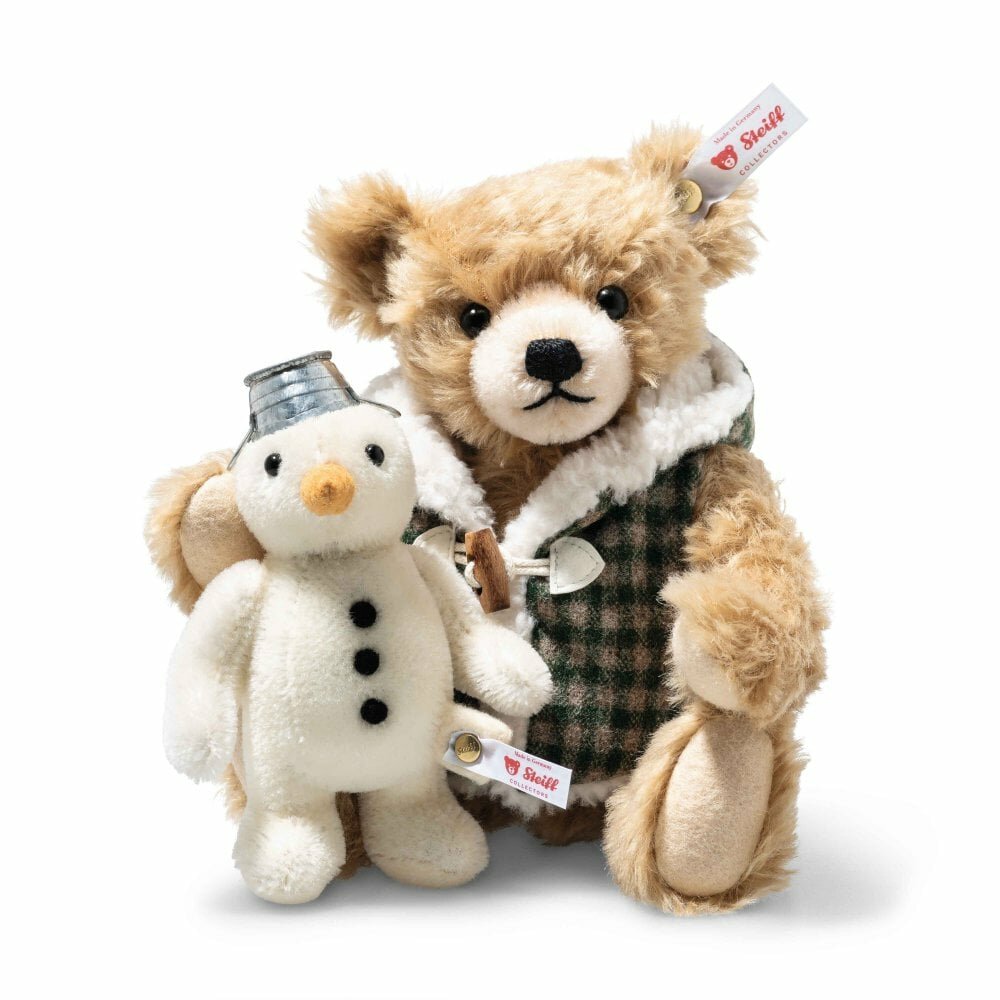 Мягкая игрушка Steiff Teddy Bear with snowman (Штайф мишка Тедди со снеговиком, 23 см)