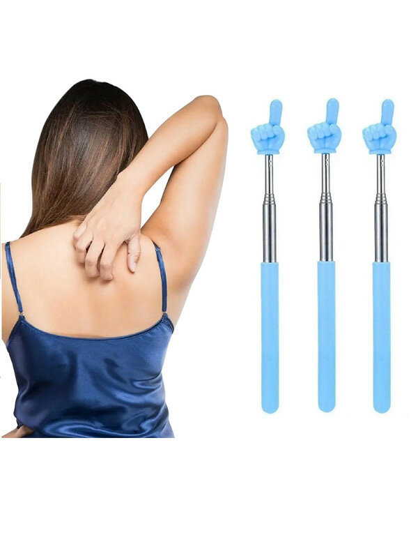 Набор 3 Массажера для спины рука с пальцем телескопические голубые
