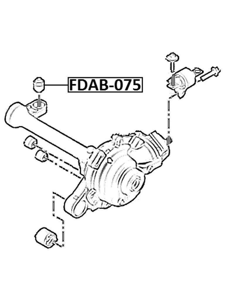Сайлентблок переднего дифференциала FORD, MAZDA FDAB-075 FEBEST.