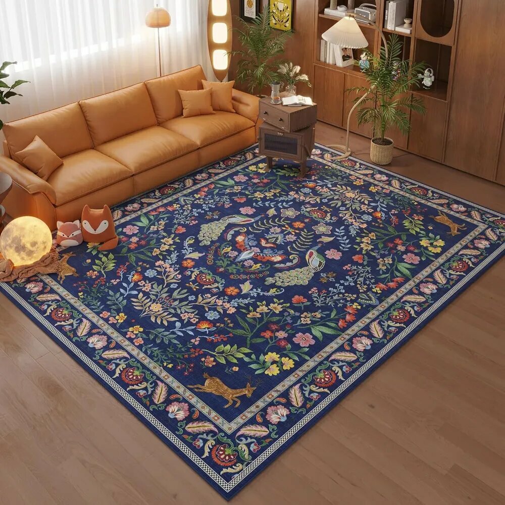 Ковер DISTAN "Моющаяся кухонная дорожка", нескользящий, темно-синий, 3x2 метра