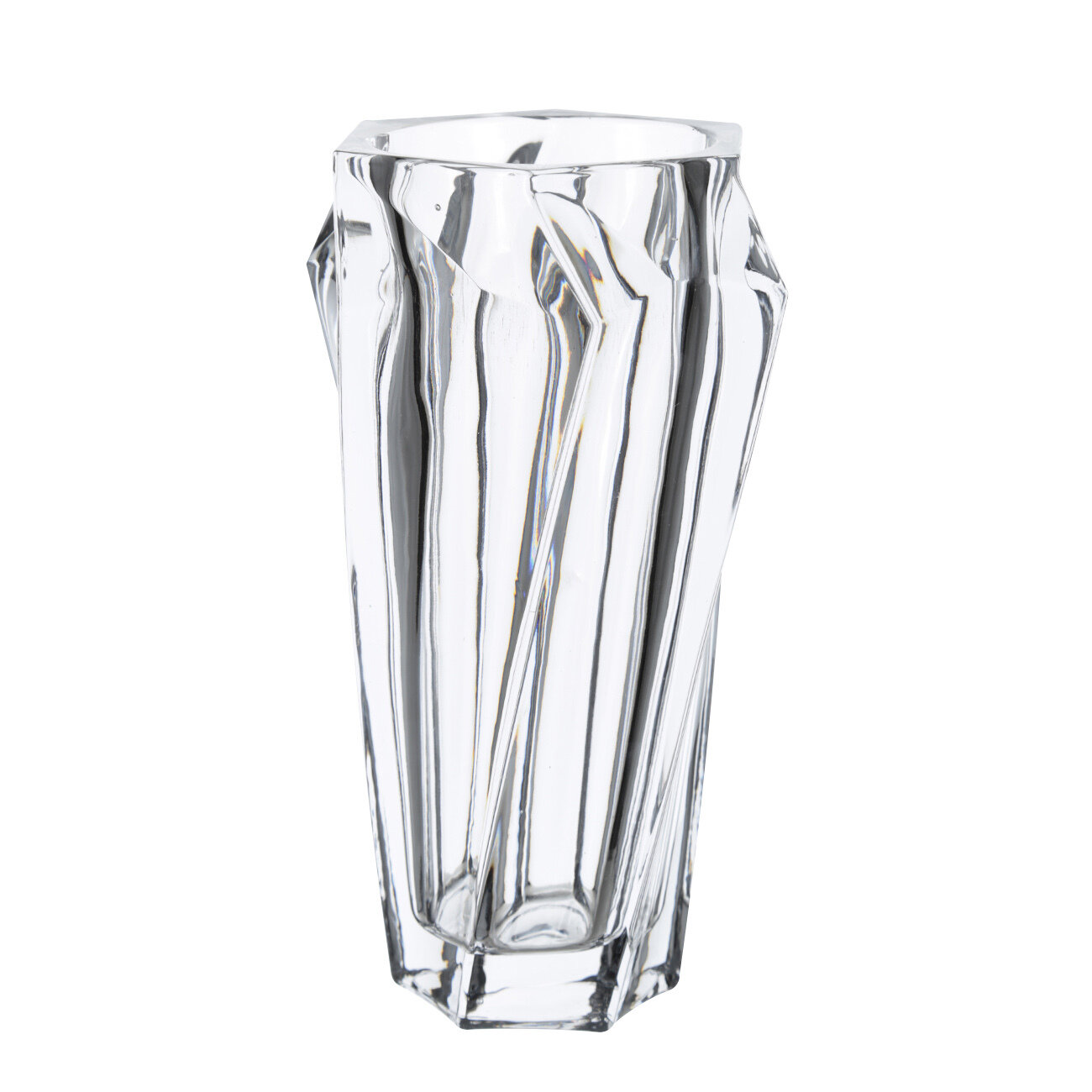 Ваза для цветов, Kuchenland, 24 см, прозрачное стекло, Tulip