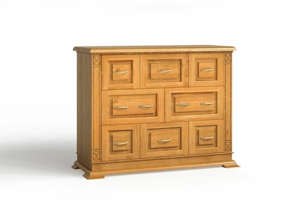 Комод Верди №200 из Массива сосны, 8 ящ, 120х45х90 см, классический орех 2
