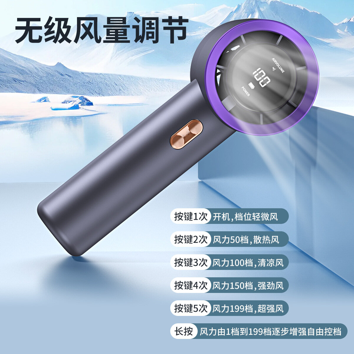 2025 высокоскоростной ручной маленький вентилятор USB зарядка мини портативный турбо беслопастной вентилятор