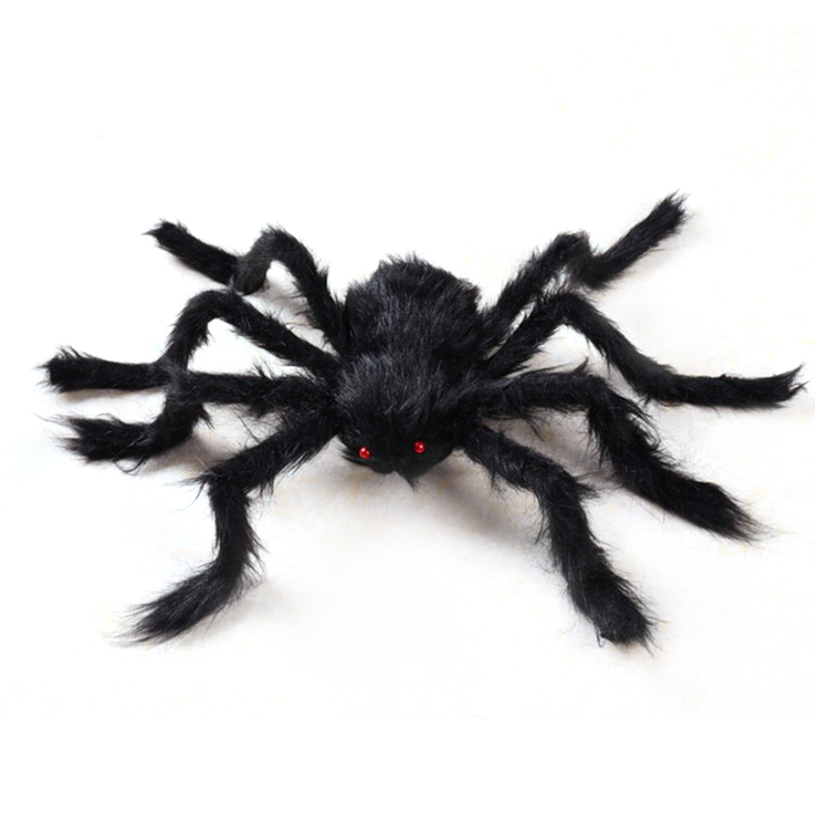 Giant Fake Spider Lifelike Halloween Posable Black Soft Hairy Spiders Scary Decorations for Yard Home 90cm