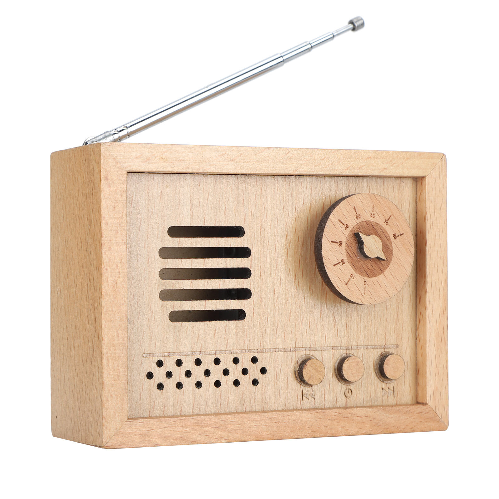 Музыкальная шкатулка из дерева бука в форме радио, творческая декоративная игрушка, подарок на день рождения для детей, рукоделие.