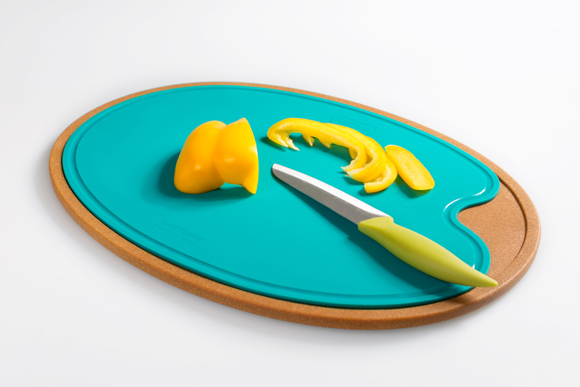 Доска разделочная SalleMa "Палитра Премиум", изумрудная, фигурная