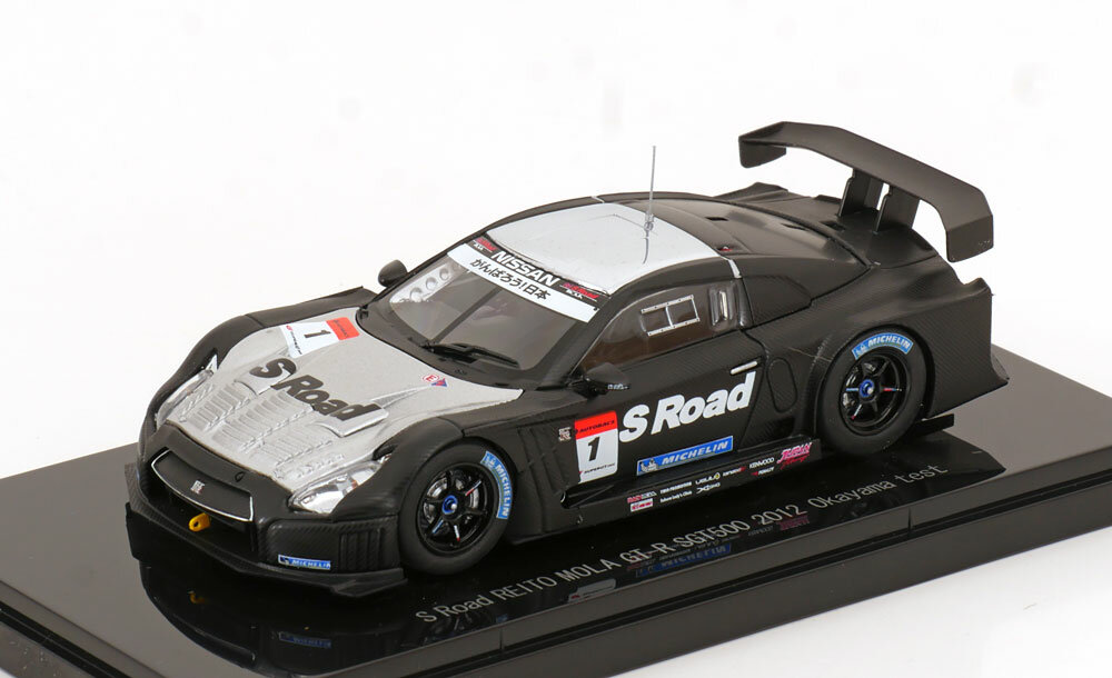 Модель коллекционная EBBRO Nissan gt-r SGT500 okayama test 2012 matt-black silver