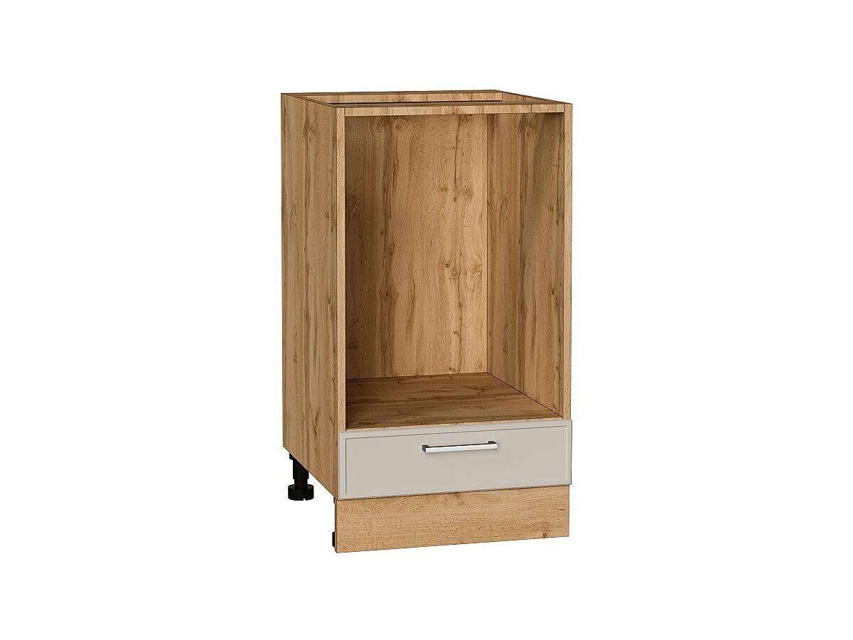 Шкаф нижний под духовку Квадро, цвет фасада Кашемир, цвет каркаса Дуб Вотан, 816*450*477 мм