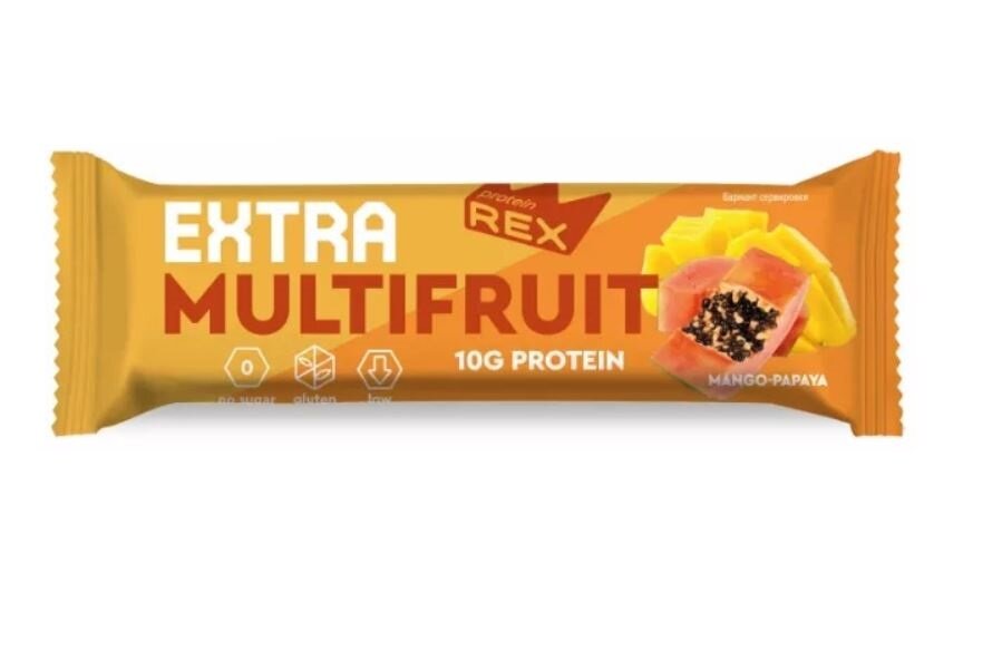 Батончик REX EXTRA, с высоким содержанием протеина, Манго-Папайя 40 гр.