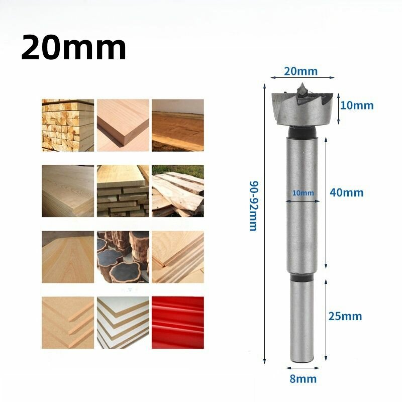 Сверло Форстнера 6 мм-60 мм, кольцевая пила по дереву, фреза, сверло для расточки шарниров, круглый хвостовик