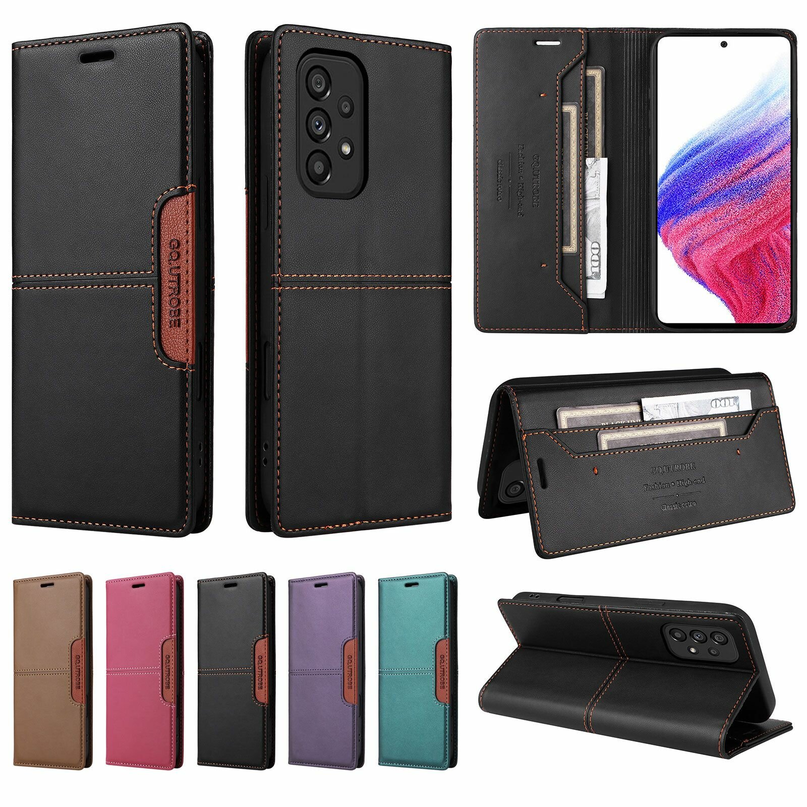 Чехол-книжка Для Samsung Galaxy A13 4G/5G A04 A04S M13 5G(Самсунг галакси A13 4G/ 5G A04 A04c/M13 5G) Роскошный Дизайнерский Кожаный Чехол-кошелек