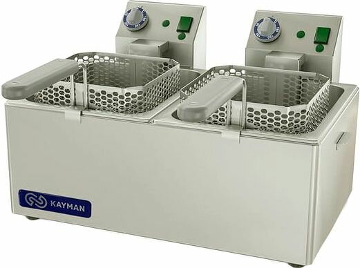 Фритюрница Kayman ФЭ-2-1/2x200 А настольная, 2 ванны 5+5 литра, 7.6 кВт, 220В