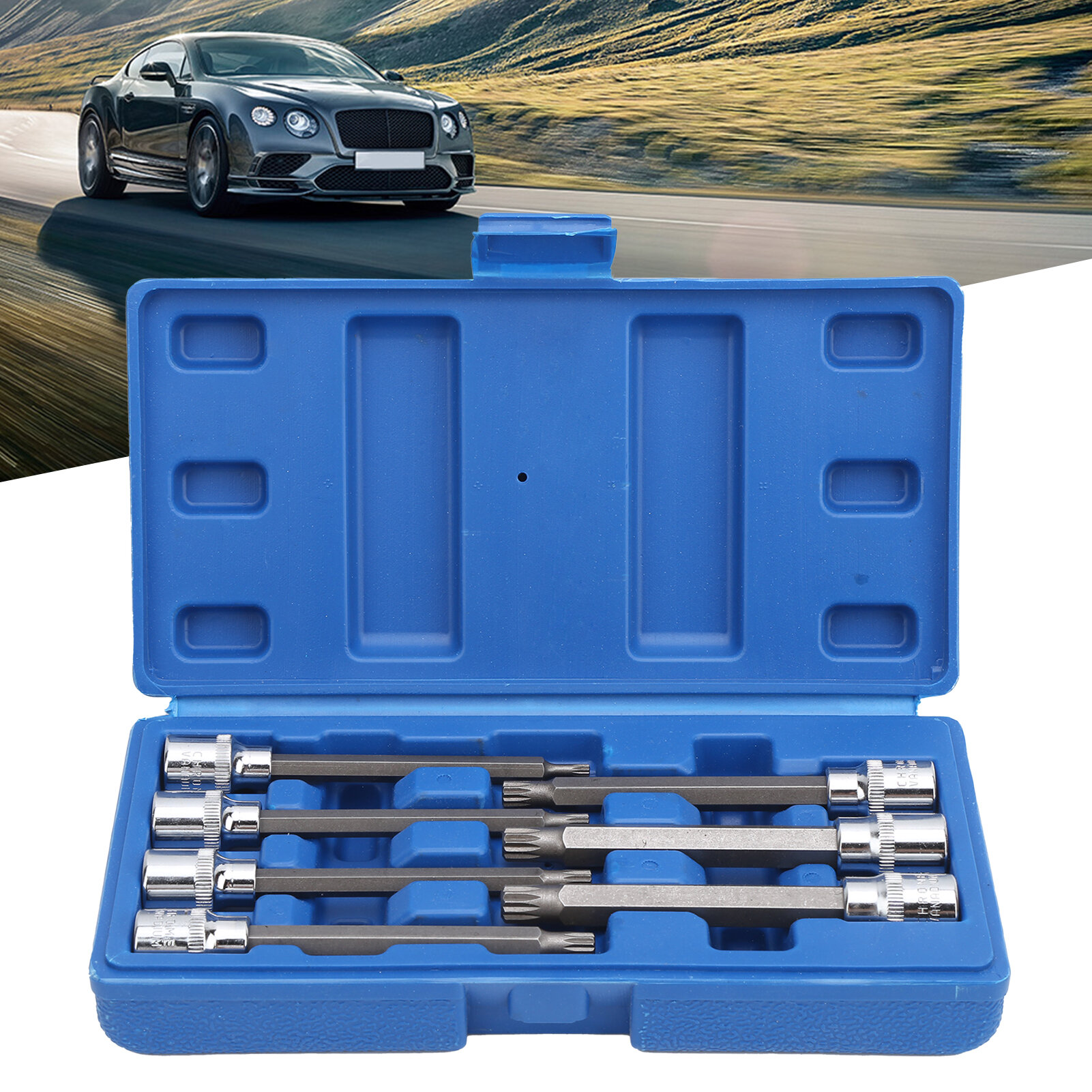 7 шт./набор удлиненных шлицевых головок M4-M10 с квадратным приводом 3/8 дюйма с набором инструментов для ремонта автомобиля
