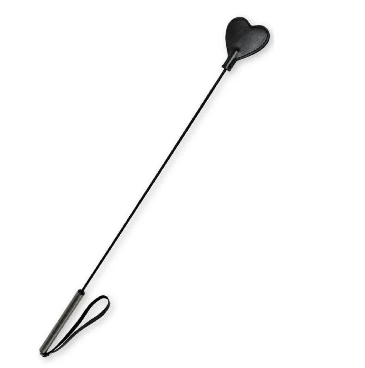 Стек длинный с бронзовой ручкой и черным сердечком, длина 75 см