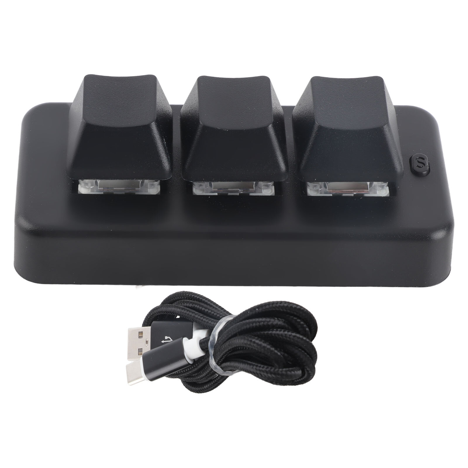 3-кнопочная клавиатура с RGB-подсветкой клавиш, USB-интерфейсом, мини-механическая, программируемая, Plug and Play, макрос для компьютера, черная