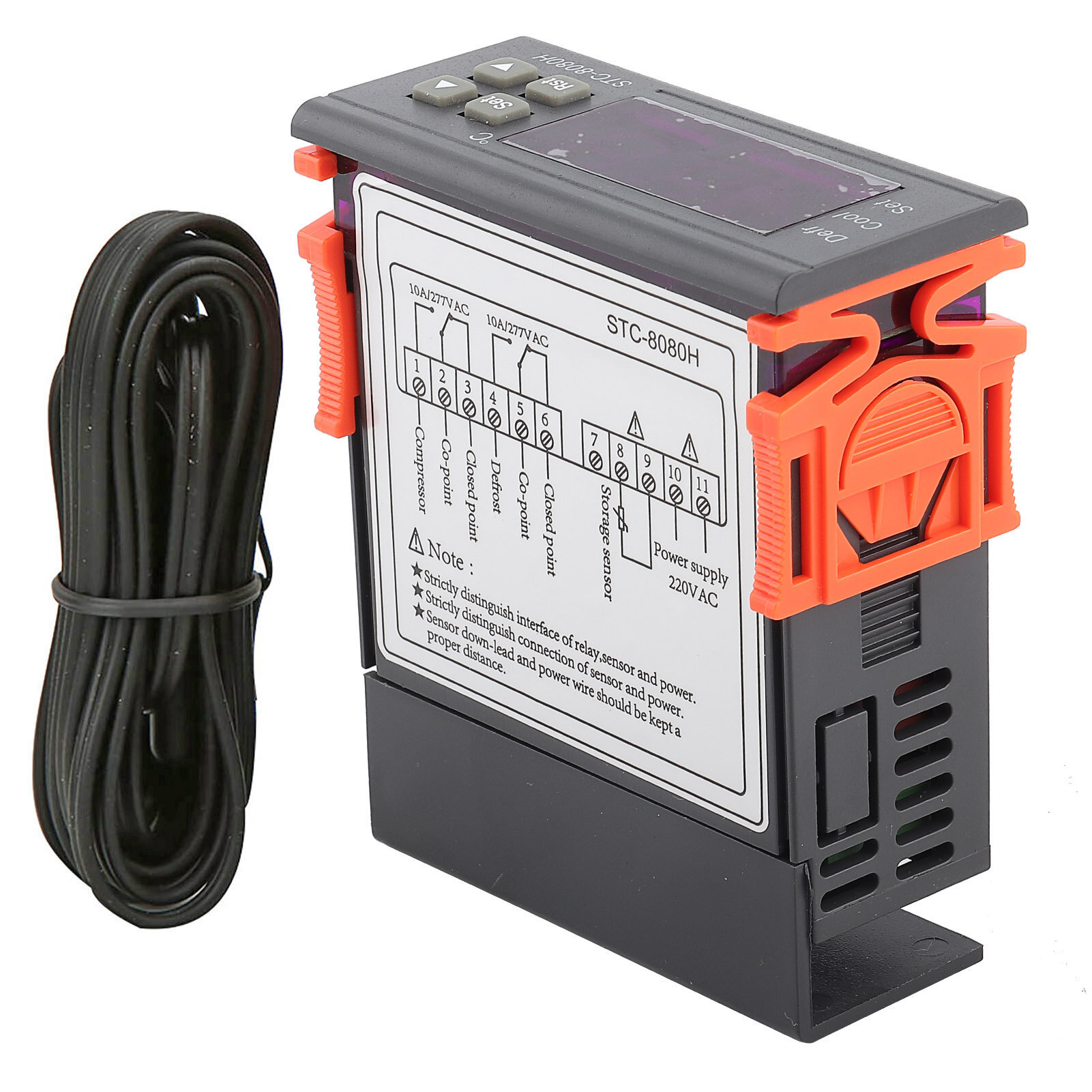 Контроллер температуры STC 8080H с сигнализацией превышения допустимой температуры охлаждения и размораживания