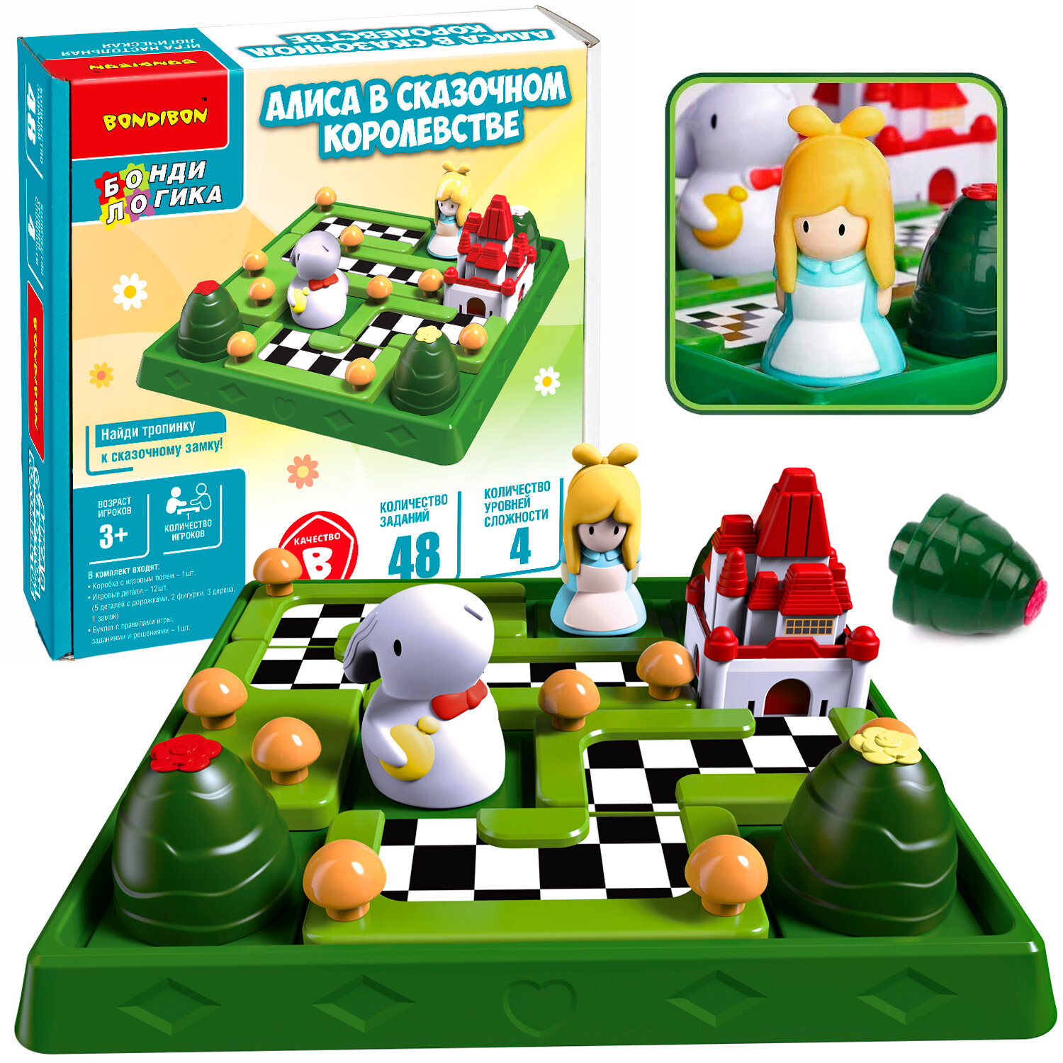 Головоломка для детей лабиринт алиса В сказочном королевстве БондиЛогика Bondibon развивающая игрушка пазл, настольная игра / Подарок ребенку
